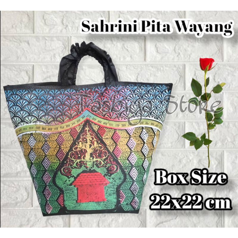 Jual Tas Hajatan Spunbond Sahrini Motif Wayang, Tas Kotak Nasi muat uk ...