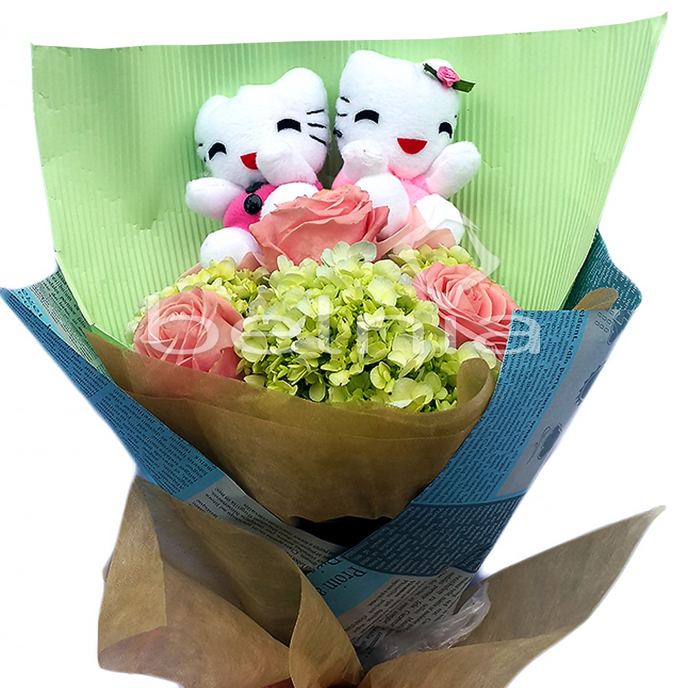 Jual Hand Bouquet Buket Bunga Asli My Love Hello Kitty Valentine ...