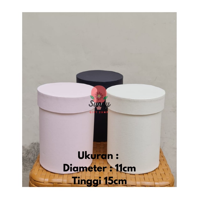 Jual Box Bulat diameter 11cm x 15cm / Box Bunga / Bloom Box / Flower ...