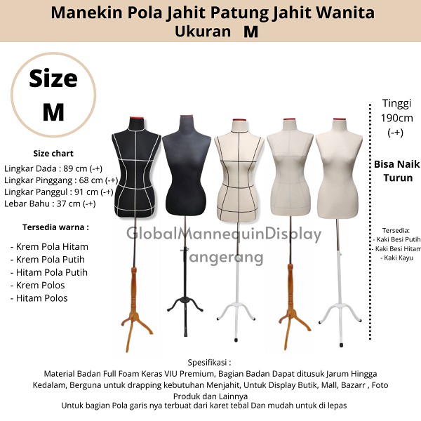 Jual Manekin Badan Wanita Patung Jahit Ukuran M | Shopee Indonesia