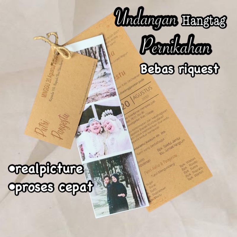 Jual Undangan pernikahan custom UNDANGAN PERNIKAHAN HANGTAG UNIK ELEGAN ...