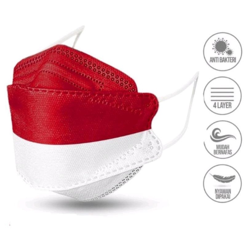 Jual MASKER KF94 MERAH PUTIH SPESIAL HUT RI EMBOS MASKER MERAH PUTIH ...