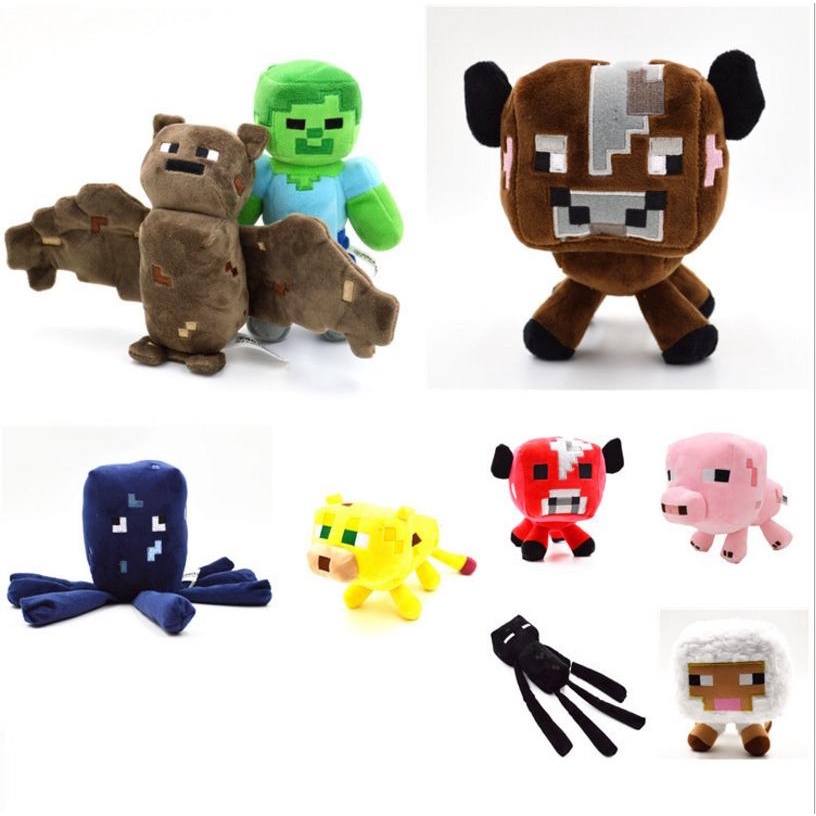 Jual Plush Creeper Toys Doll steve Zombie Bat Squid Mooshroom Enderman ...