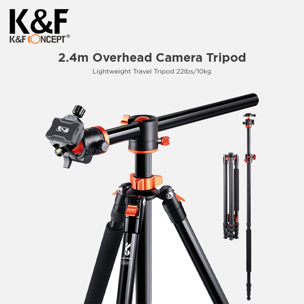 Jual K&F Concept Camera Horizontal Rotation Tripod SA254T1 with Monopod ...