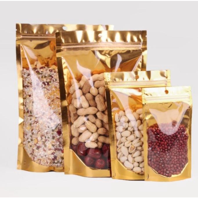 Jual Plastic Paper Bag Ziplock Zip Lock Plastik Klip Golden Glossy ...