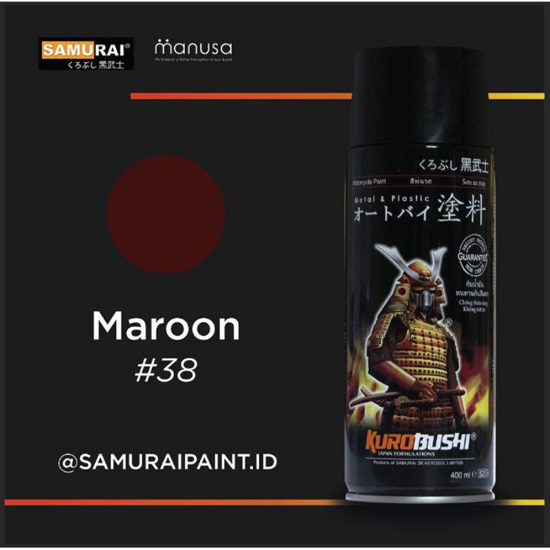 Jual SAMURAI PAINT #38 MAROON CAT SEMPROT SPRAY WARNA MARUN tahan ...