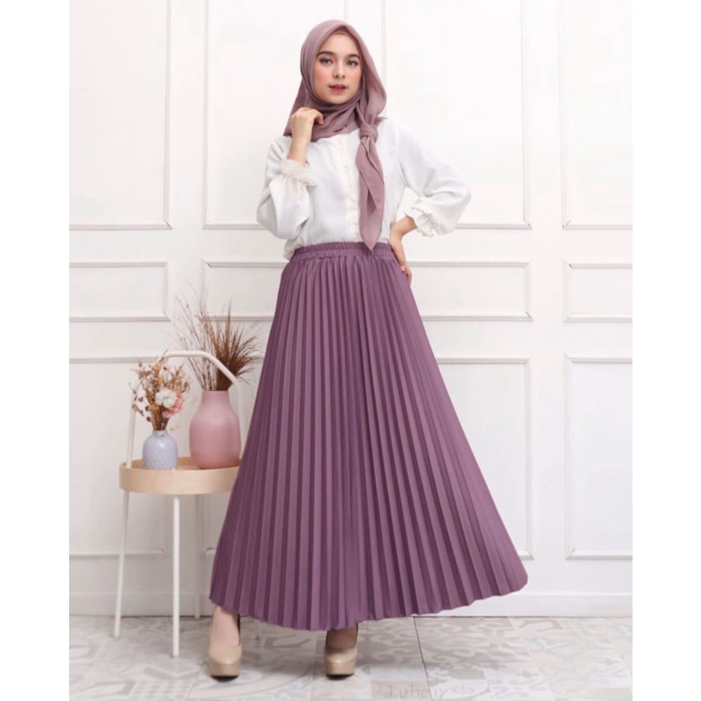 Jual Rok Plisket Wanita Panjang Premium Rebertus Sofia | Shopee Indonesia