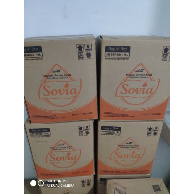 Jual Minyak Sovia 18 liter BIB Dus / Minyak Sovia kemasan Dus Murah ...