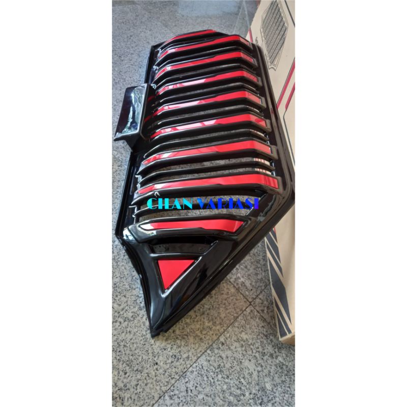 Jual FRONT GRILL BUMPER RAIZE HITAM GLOSSY LIST MERAH MODEL PRADO ...