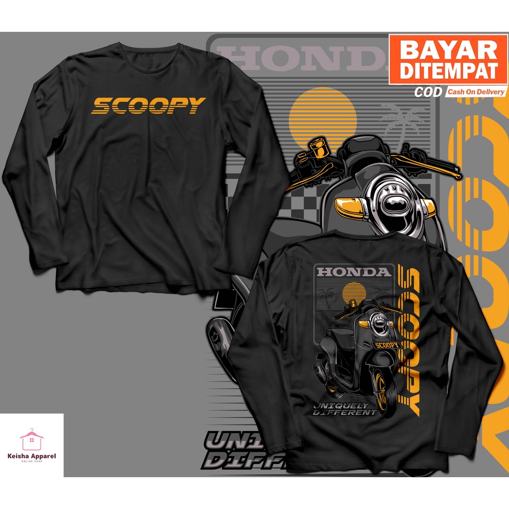 Jual KAOS BAJU LENGAN PANJANG HONDA SCOOPY SUMMER VIBE | Shopee Indonesia