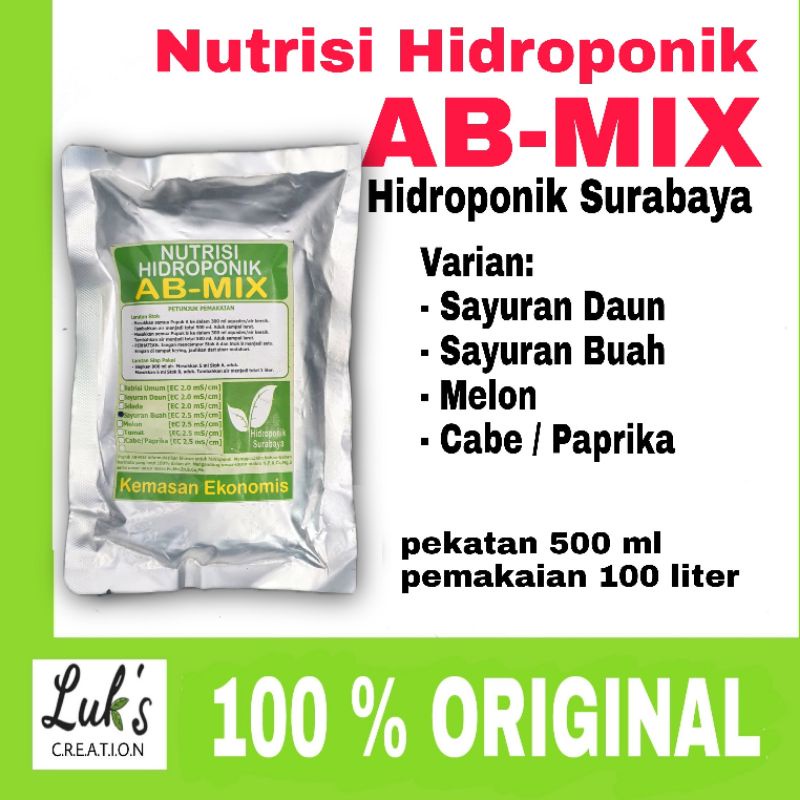 Jual Pupuk nutrisi hidroponik AB MIX 0.5L hidroponik surabaya HDS ...