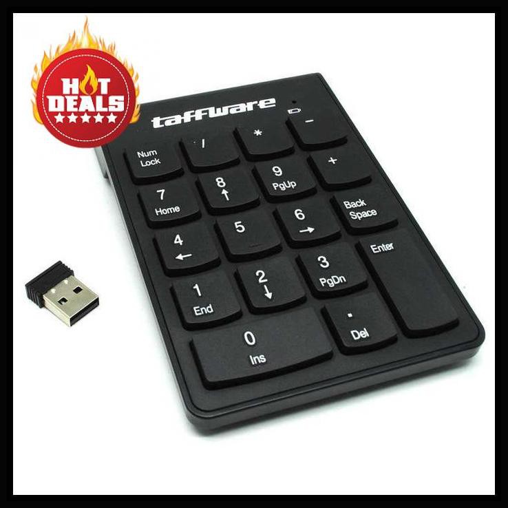 Jual Wireless Portable Numeric Keypad Numpad 2.4Ghz 10 Meter - Black ...
