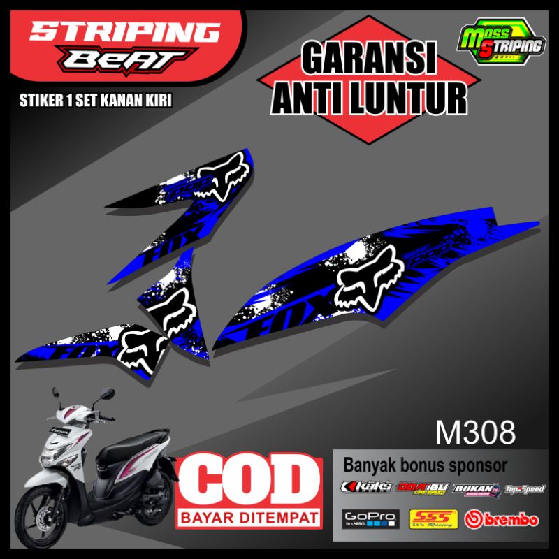 Jual STIKER STRIPING BEAT POP DESIGN MOTIF FOX RACING - LIS VARIASI ...