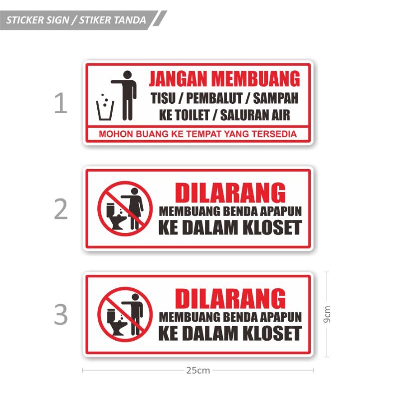 Jual STIKER TANDA SIGN HIMBAUAN PERINGATAN DI TOILET | Shopee Indonesia