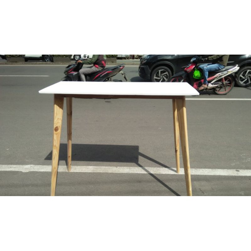 Jual meja bar jati belanda top table putih | Shopee Indonesia