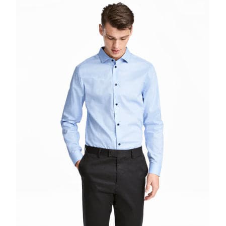 Jual Promo Kemeja H&M HnM Premium Cotton Slimfit Shirt CROSS LABEL ...