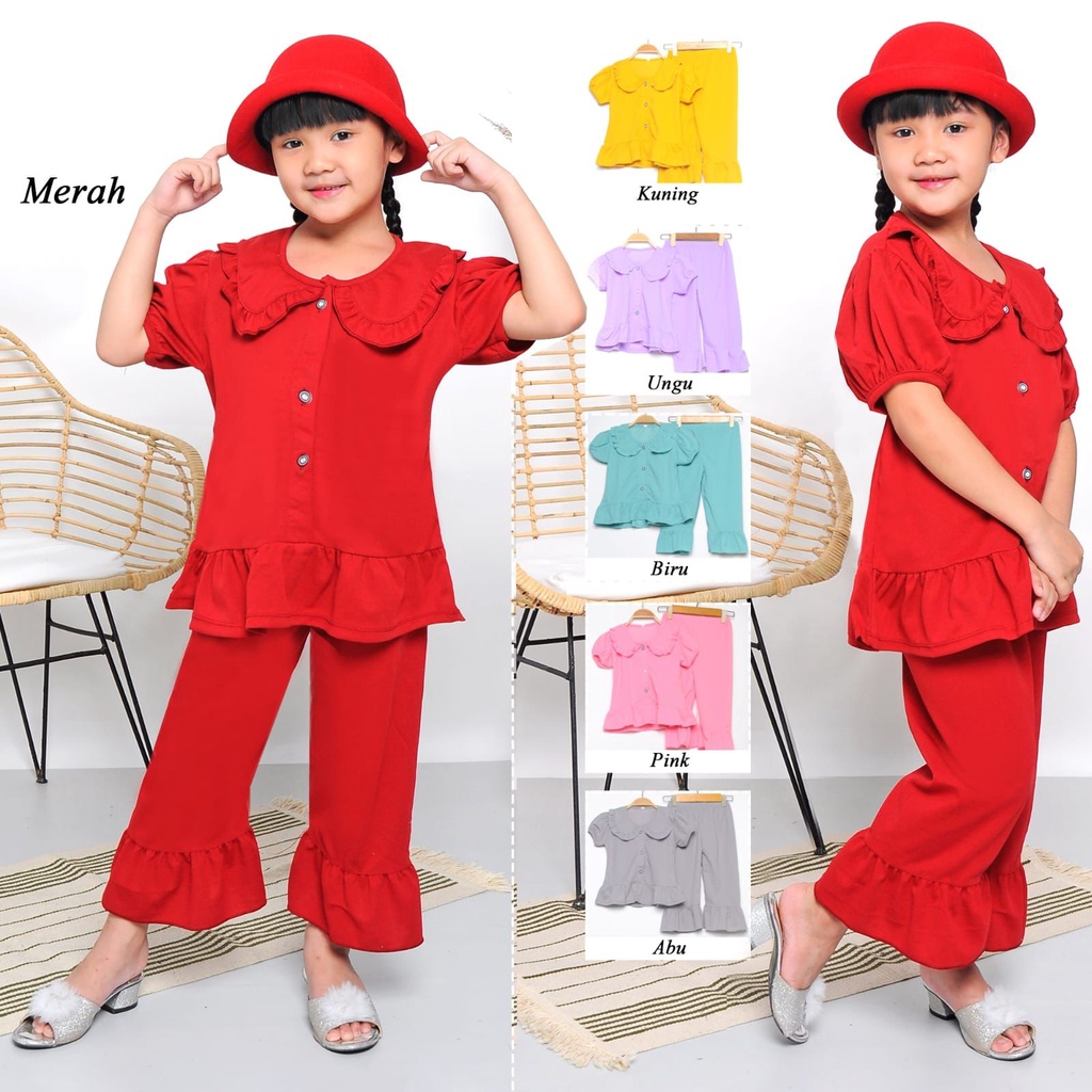 Jual JO KIDS-SETELAN ANAK PEREMPUAN FREYA RENDA MIX WARNA USIA 2-9 ...