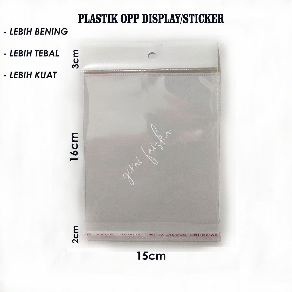 Jual PLASTIK OPP DISPLAY/STICKER 15x16~16x16 | Shopee Indonesia