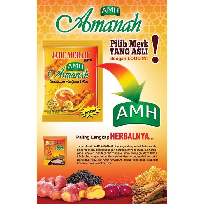 Jual tradisional-minuman- jahe merah super amh amanah 1 renceng isi 12 ...