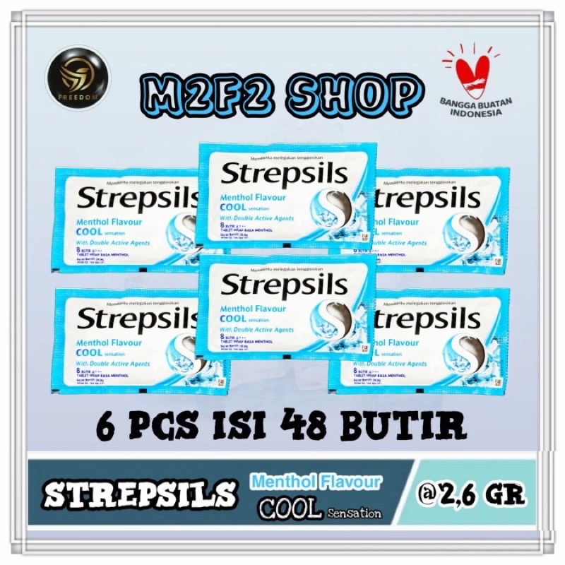 Jual Permen Strepsils Lozenges Cool Menthol | Biru - 20,8 gr (Kemasan 6 ...