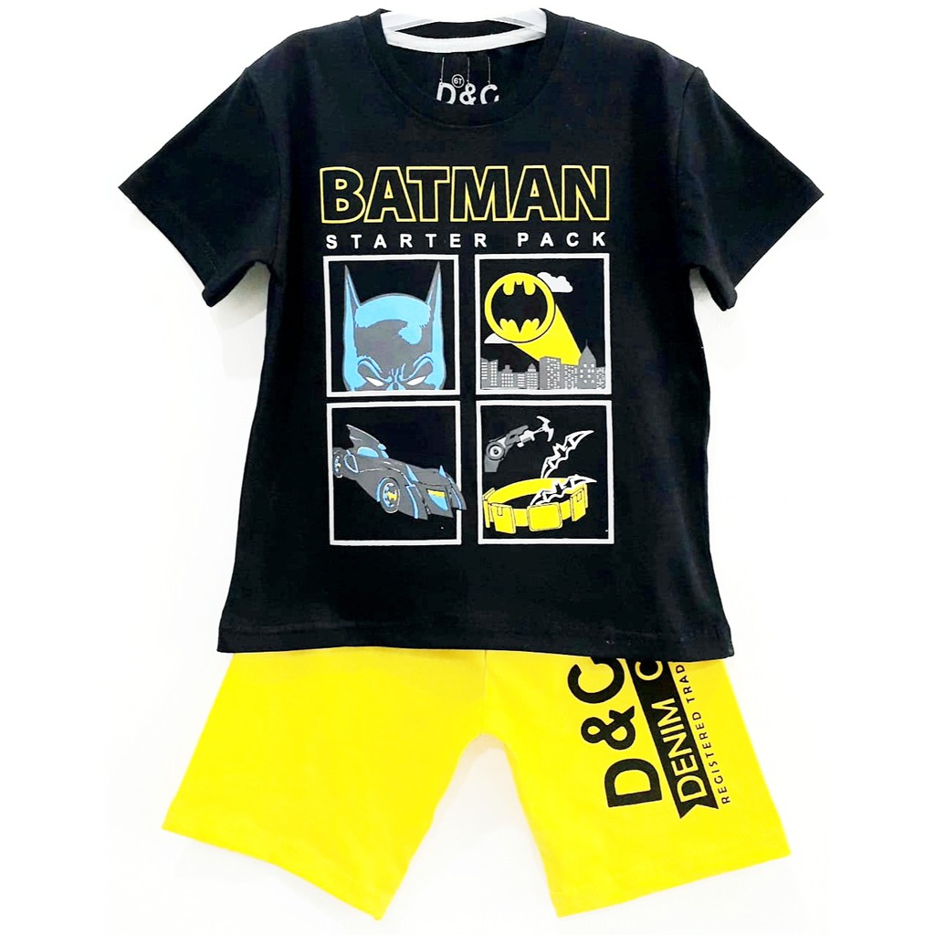 Jual Setelan Baju anak Karakter Motif Superhero Batman Biru | Shopee ...