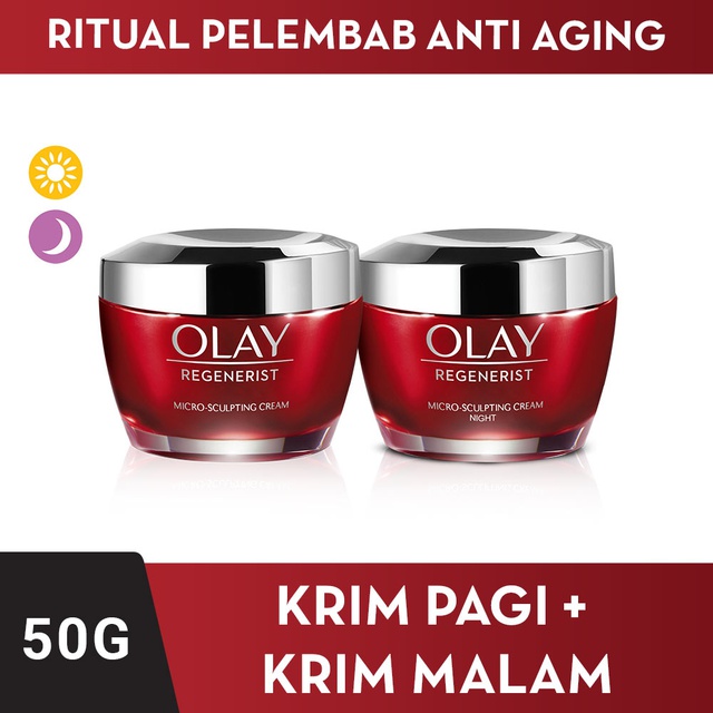 Jual Olay Regenerist Ritual Pelembab Anti Aging Krim Pagi 50 gr + Olay ...