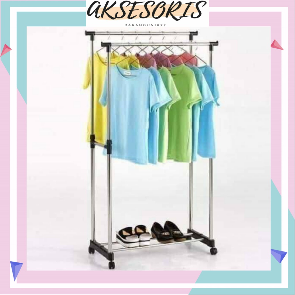 Jual RAK BAJU GANTUNG / DOUBLE ROD RACK ORGANIZER / DOUBLE ROD RACK GEN ...