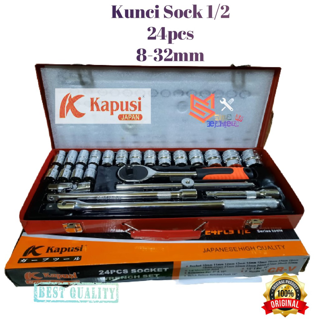 Jual TERLARIS!!! KUNCI SOCK/KUNCI SOK/KUNCI SHOCK SET 1/2 INCH 24 PCS ...