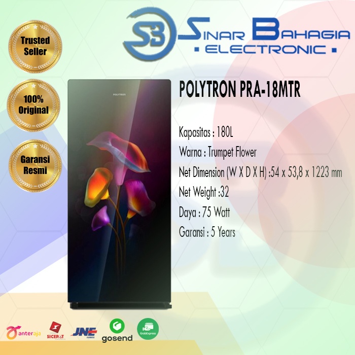 Jual POLYTRON PRA-18MTR KULKAS 1 PINTU 180 LITER 75 WATT (NEW) (KHUSUS ...