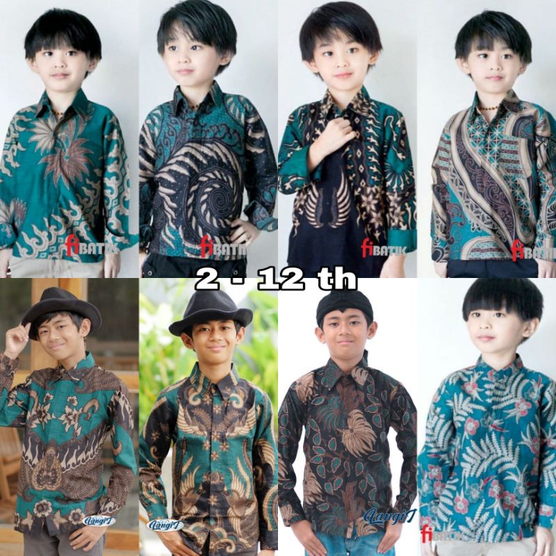 Jual BAJU BATIK ANAK COWOK LENGAN PANJANG WARNA HIJAU IJO TOSKA BOTOL ...