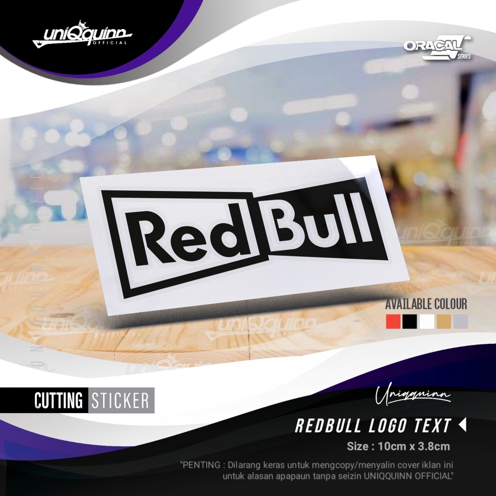 Jual UQ Stiker Red Bull Text | Sticker Red Bull | Sticker Helm Motor ...