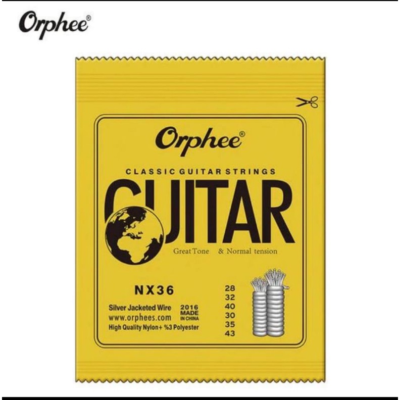 Jual Senar Gitar Orphee Classic Nylon NX36 Original Satu Set | Shopee ...