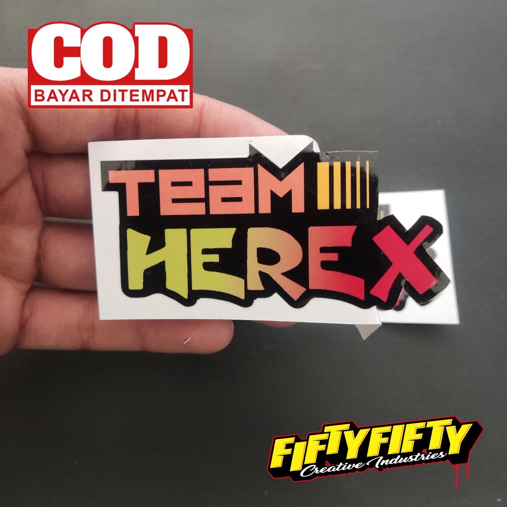 Jual Stiker Print Cut TEAM HEREX Stiker Printing Laminasi Glossy Stiker ...