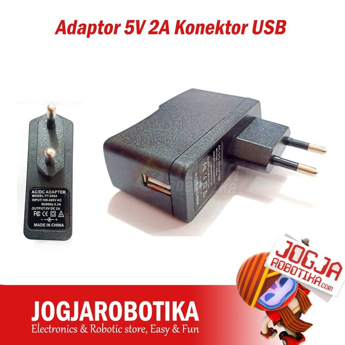 Jual Adaptor 5V 2A Konektor USB (Kepala Adaptor) | Shopee Indonesia