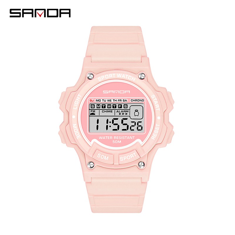 Jual SANDA 6020 Jam Tangan Wanita Pria Digital Tali Rubber Anti Air ...