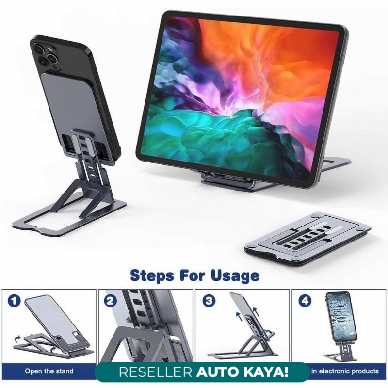 Jual Phone Stand Holder HP FP9 Lipat Murah Kokoh Slim Folding Meja Desktop Universal 7 Level ...