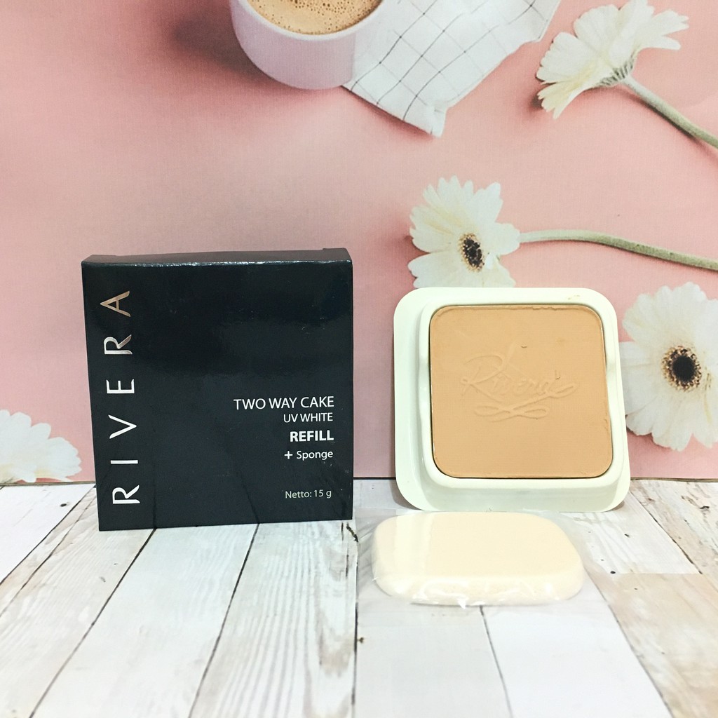 Jual Rivera Blue REFILL Two Way Cake UV White / Bedak Wajah - 15gr ...