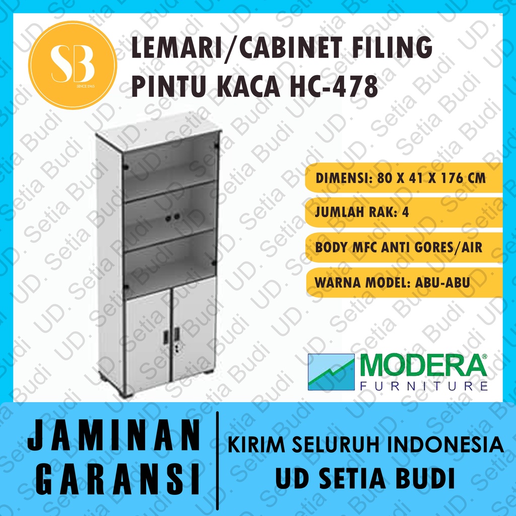 Jual Lemari Arsip / Filing Cabinet + Pintu Kaca Modera HC-478 M-Class ...