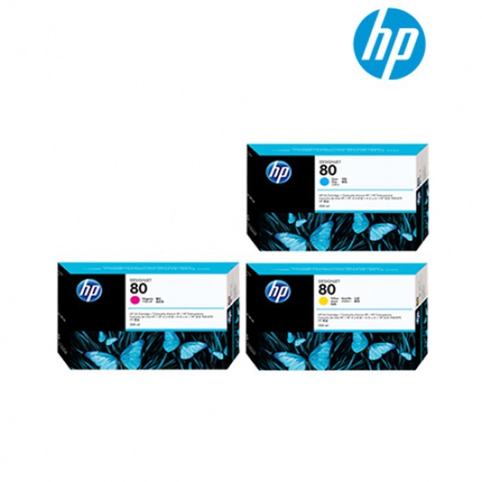 Jual TINTA CARTRIDGE PLOTTER HP 80 CYAN, MAGENTA, YELLOW COLOUR ...
