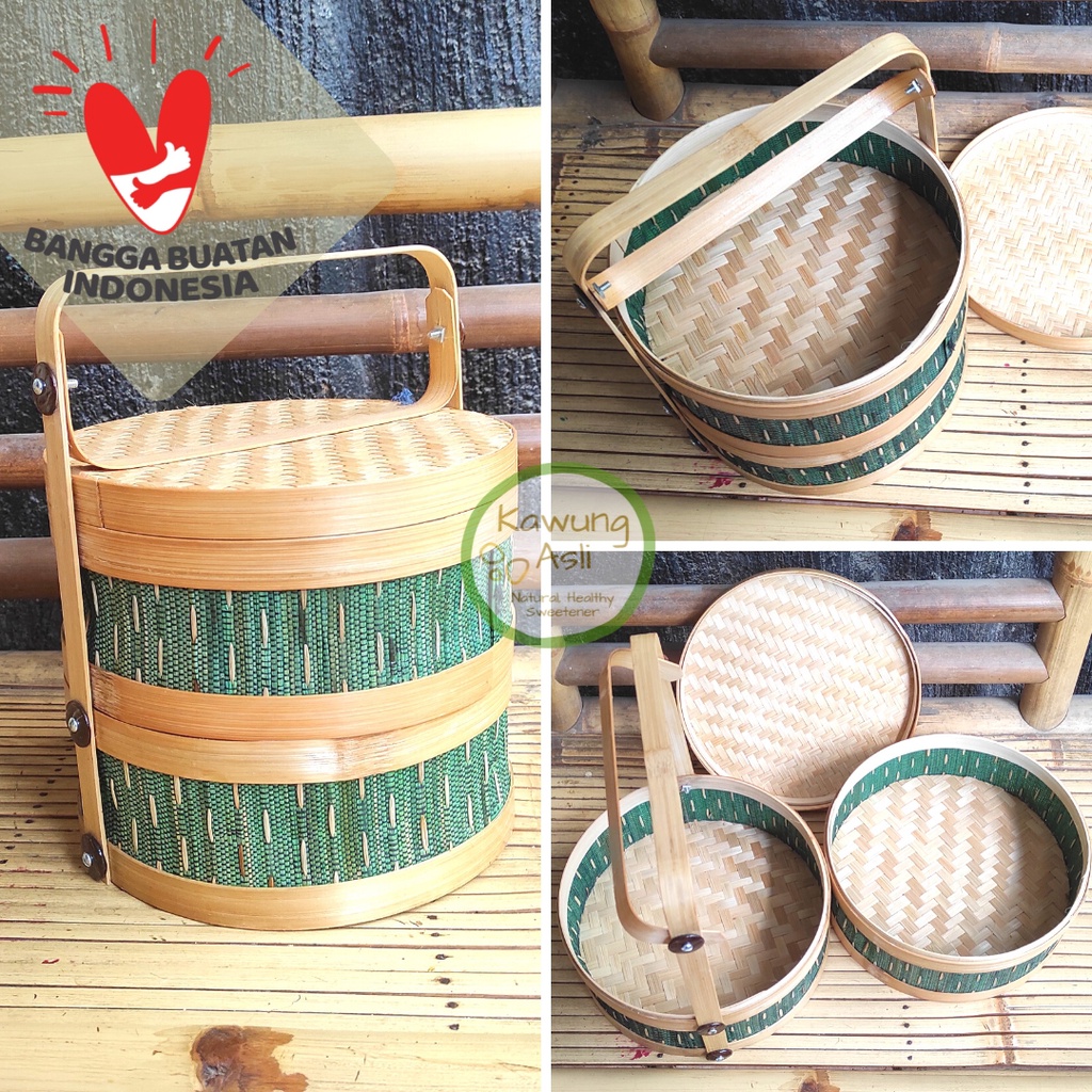 Jual Keranjang Rantang Hampers Anyaman Bambu Kotak Hantaran Pernikahan 2TkC | Shopee Indonesia