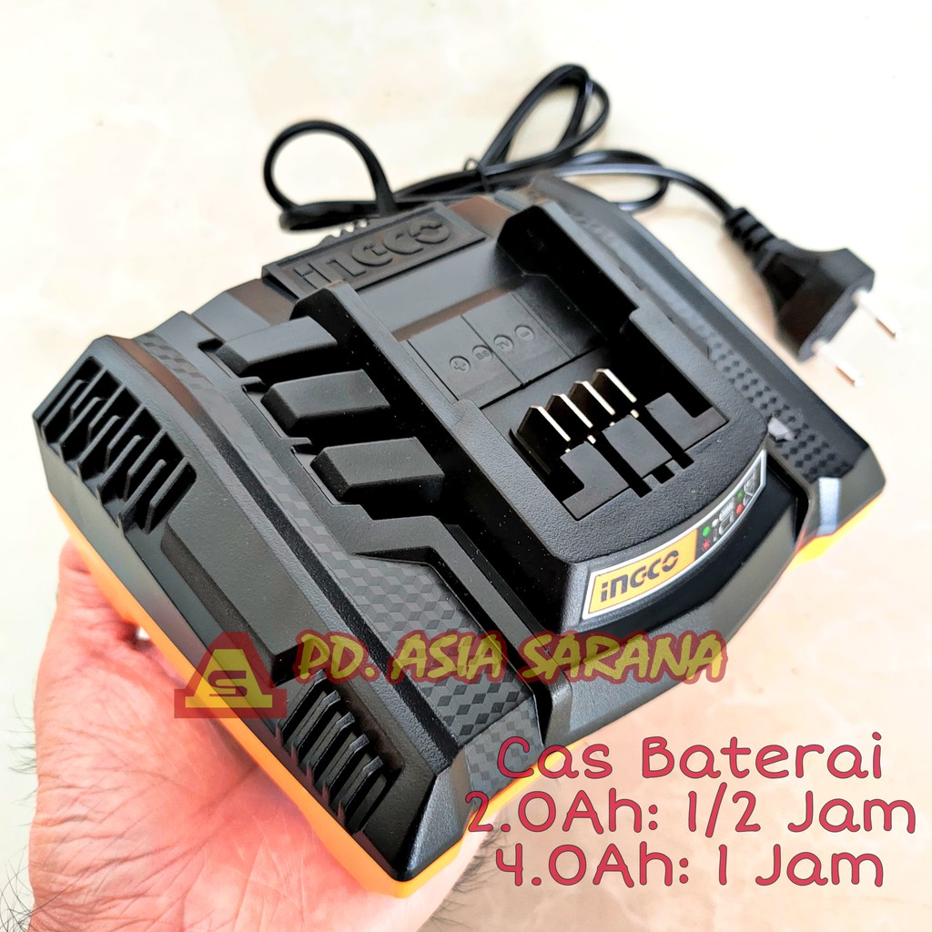 Jual Rapid Fast Charger 4A Battery 20v INGCO FCLI2003 Baterai Cordless ...