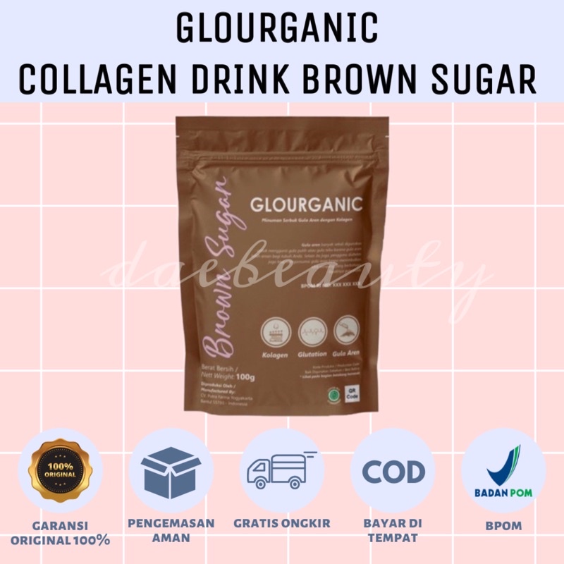 Jual Glourganic Brown Sugar Collagen Drink BPOM 50 gram | Shopee Indonesia