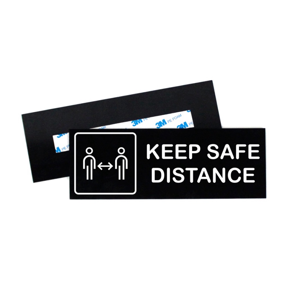 Jual keep safe distance signage - sign system jaga jarak - logo ...