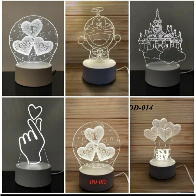 Jual Lampu akrilik 3d 5 karakter | Shopee Indonesia