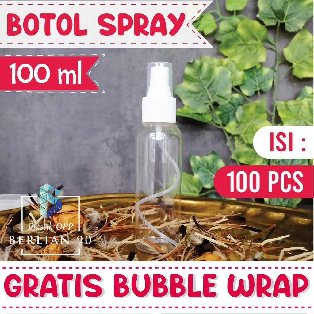 Jual Botol Spray 100 ml / Botol plastik spray isi 100 pcs/ Botol parfum ...