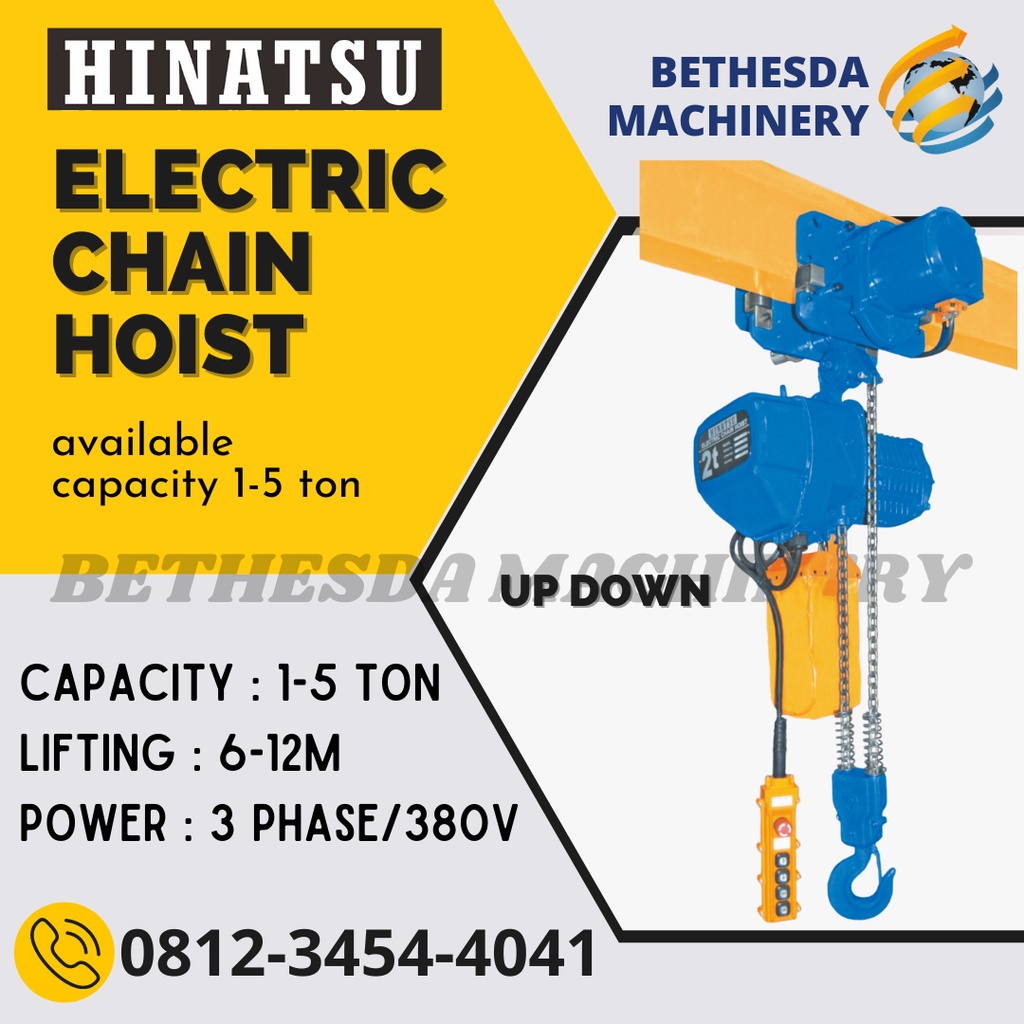 Jual Hoist Takel Troli Hinatsu 5 ton - Chain Electric | Shopee Indonesia