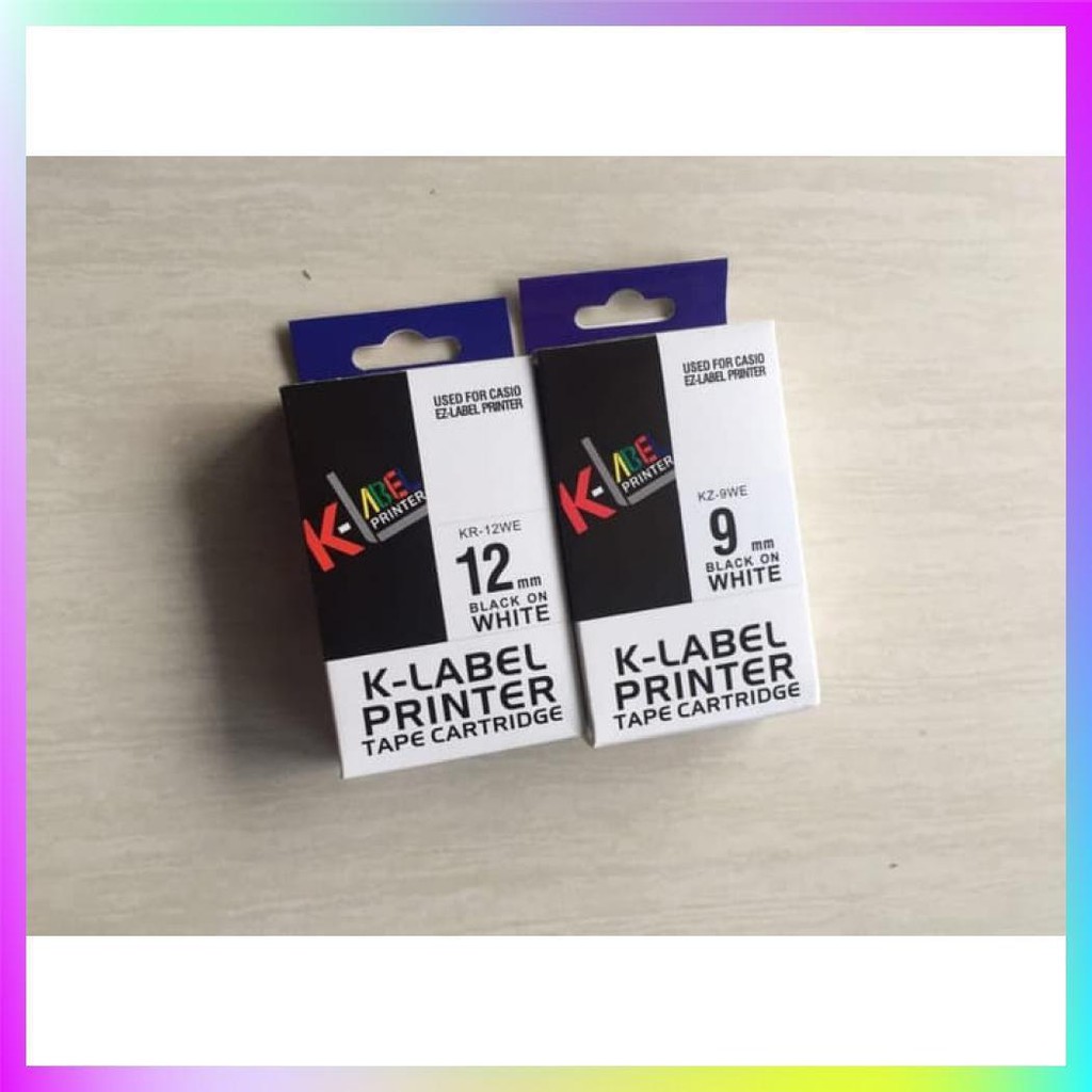 Jual KERTAS K LABEL PRINTER EZ LABEL 9 MM COMPATIBLE CASIO TAPE CARTRIDGE | Shopee Indonesia