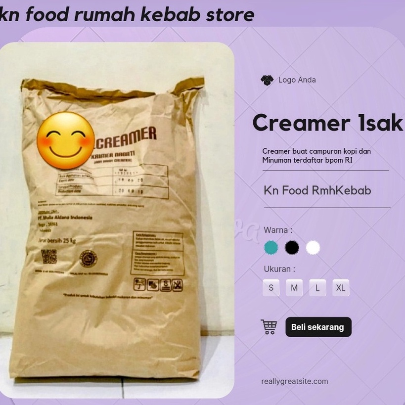 Jual Creamer regular kemasan 1 sak isi 25kg bubuk Krimer KR 01 Bubuk ...