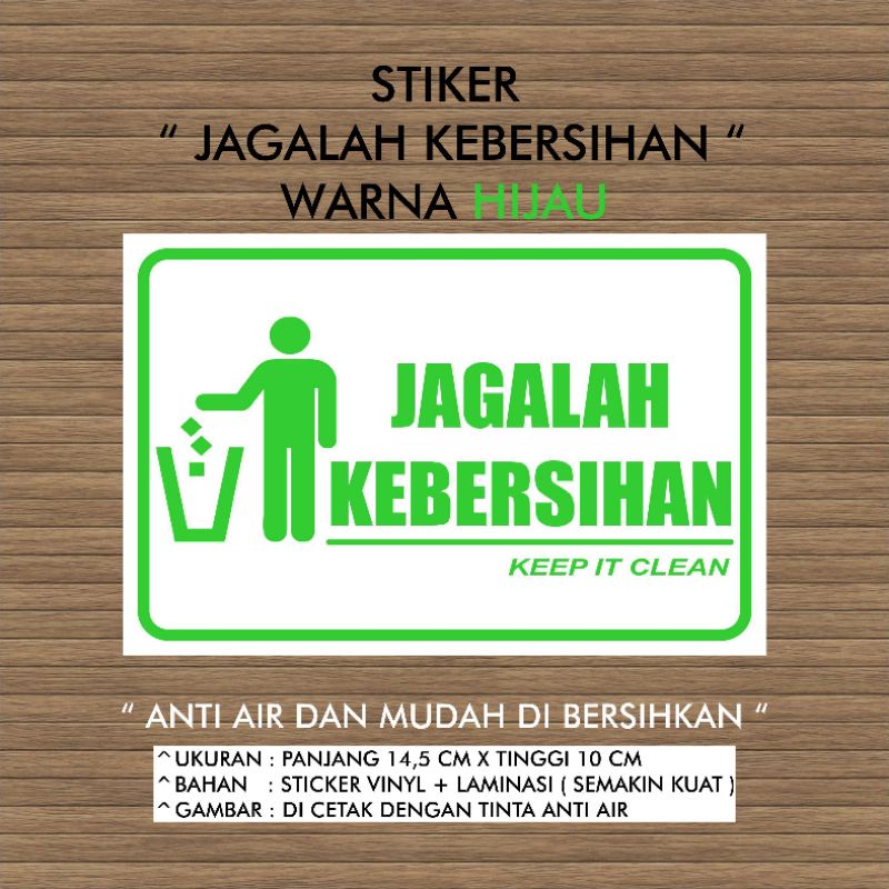Jual Stiker Jagalah Kebersihan Sticker Jagalah Kebersihan Stiker ...
