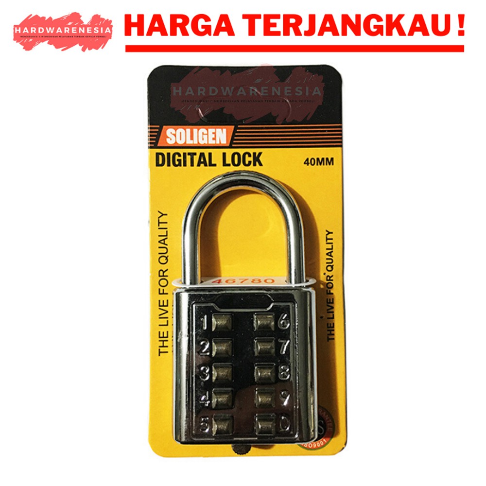 Jual SOLIGEN Kunci Gembok Kombinasi Pin Nomor Pagar / Gembok Angka ...